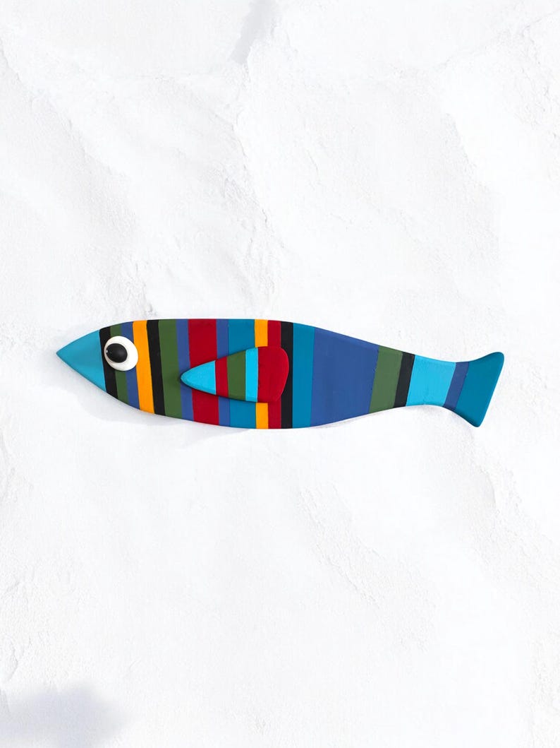Colorful Wooden Fish - Wall Decoration - Etsy