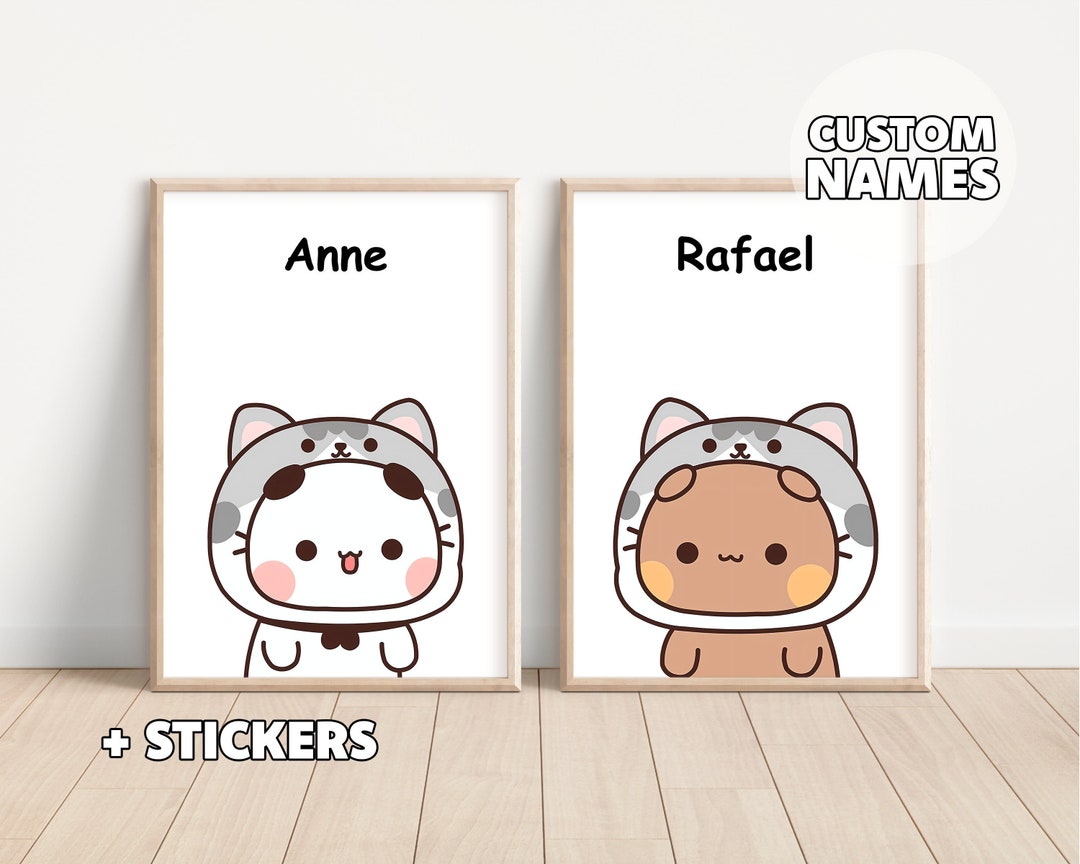 Custom Bubu & Dudu Poster Set - Couple Gift, Valentine's Gift, Your ...