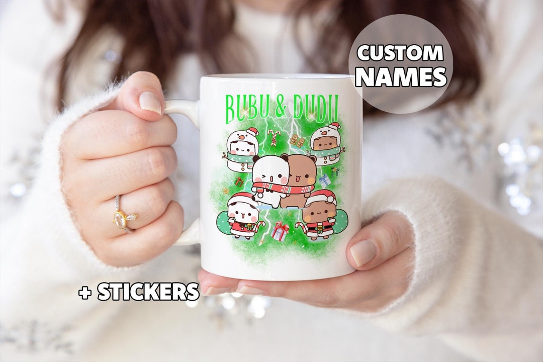 Christmas Dudu & Bubu Mug Custom Mug, Couple Gift, Panda and Bear ...