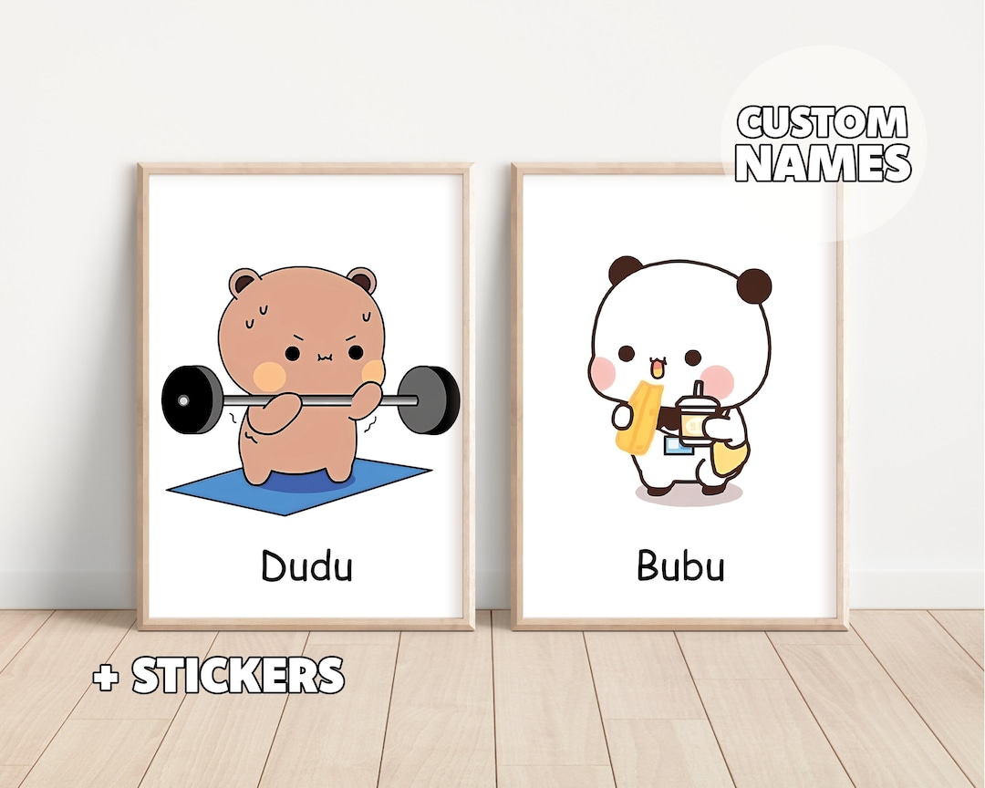 Set of 2 Couples Poster Bubu & Dudu Decor, Gift for Her, Gift for Him ...