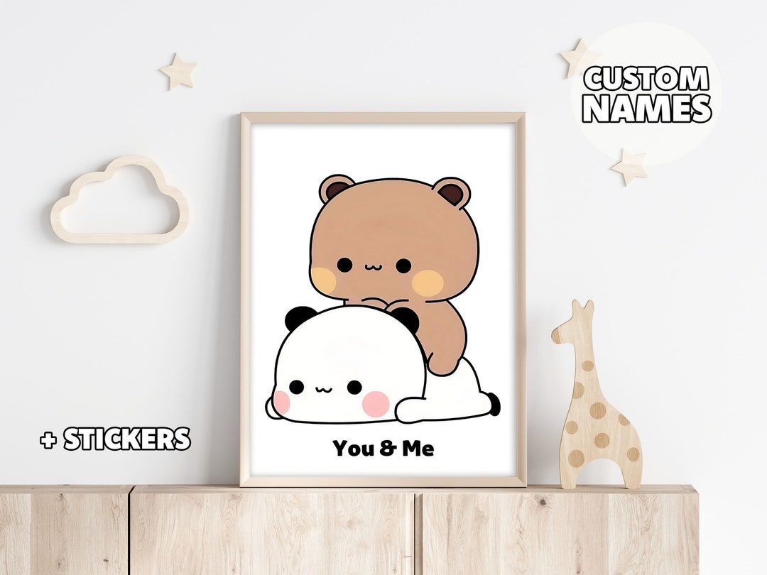 Dudu on Bubu, Sweet Popular Bears Poster, Couple Gift, Gift Idea, Cute ...