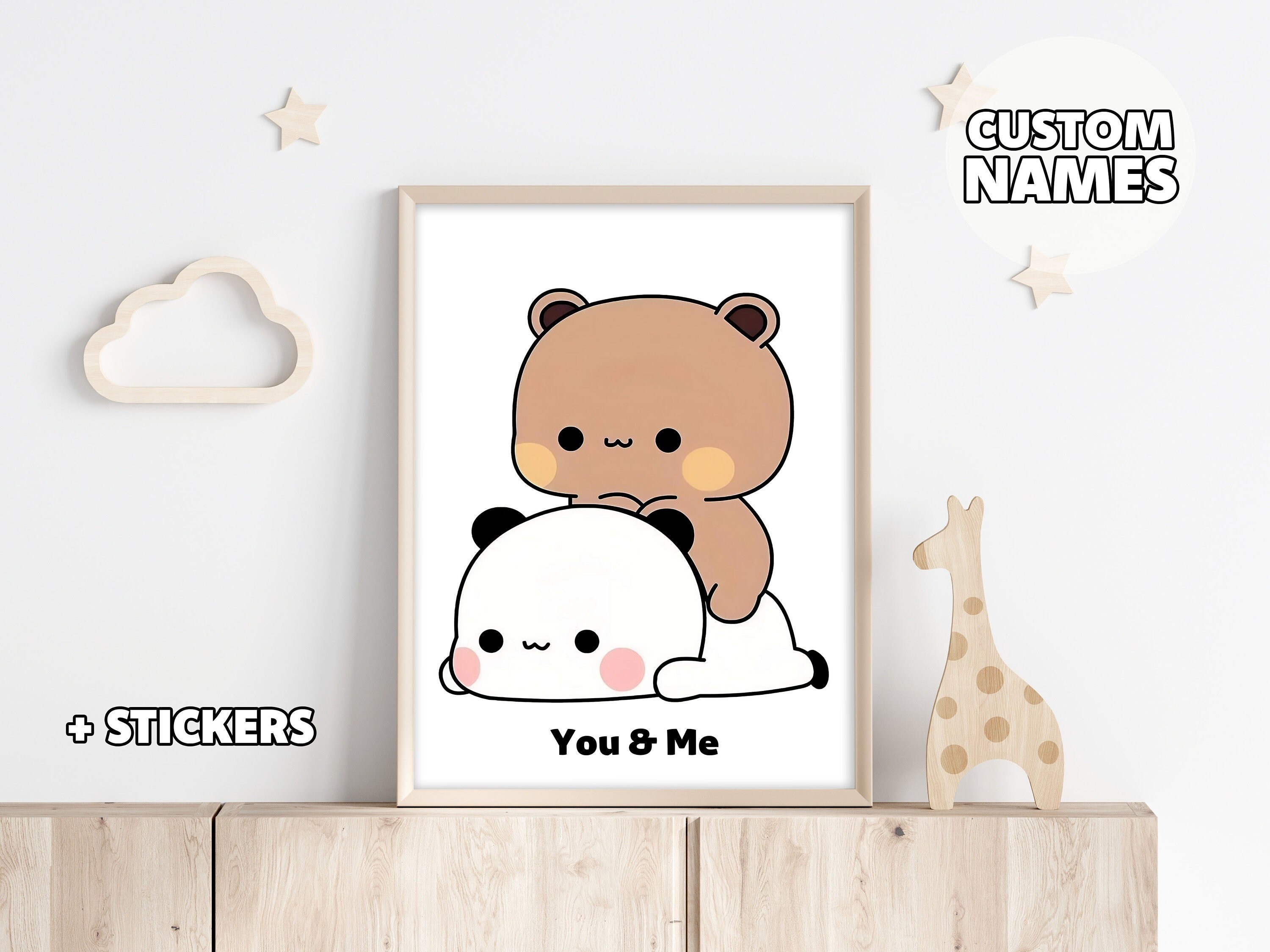 Dudu on Bubu, Sweet Popular Bears Poster, Couple Gift, Gift Idea, Cute ...