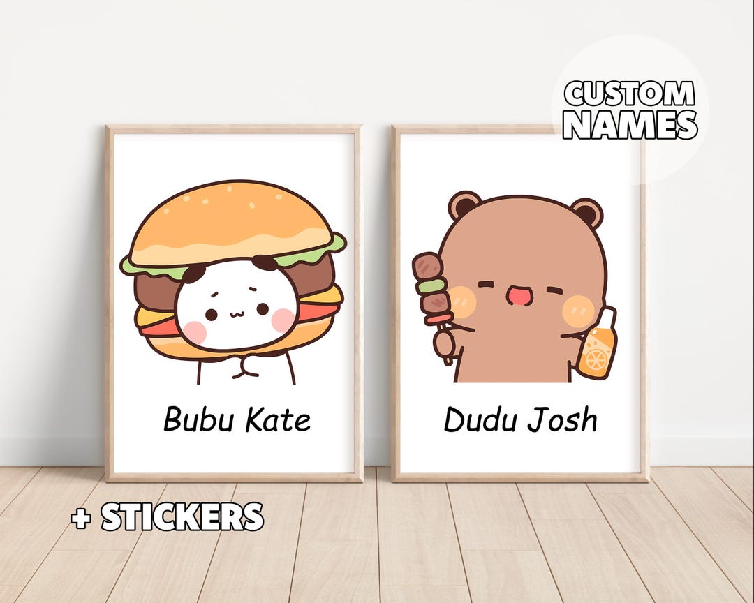 Set of 2 Custom Dudu & Bubu Poster - Funny Couple Gift, Personalized ...