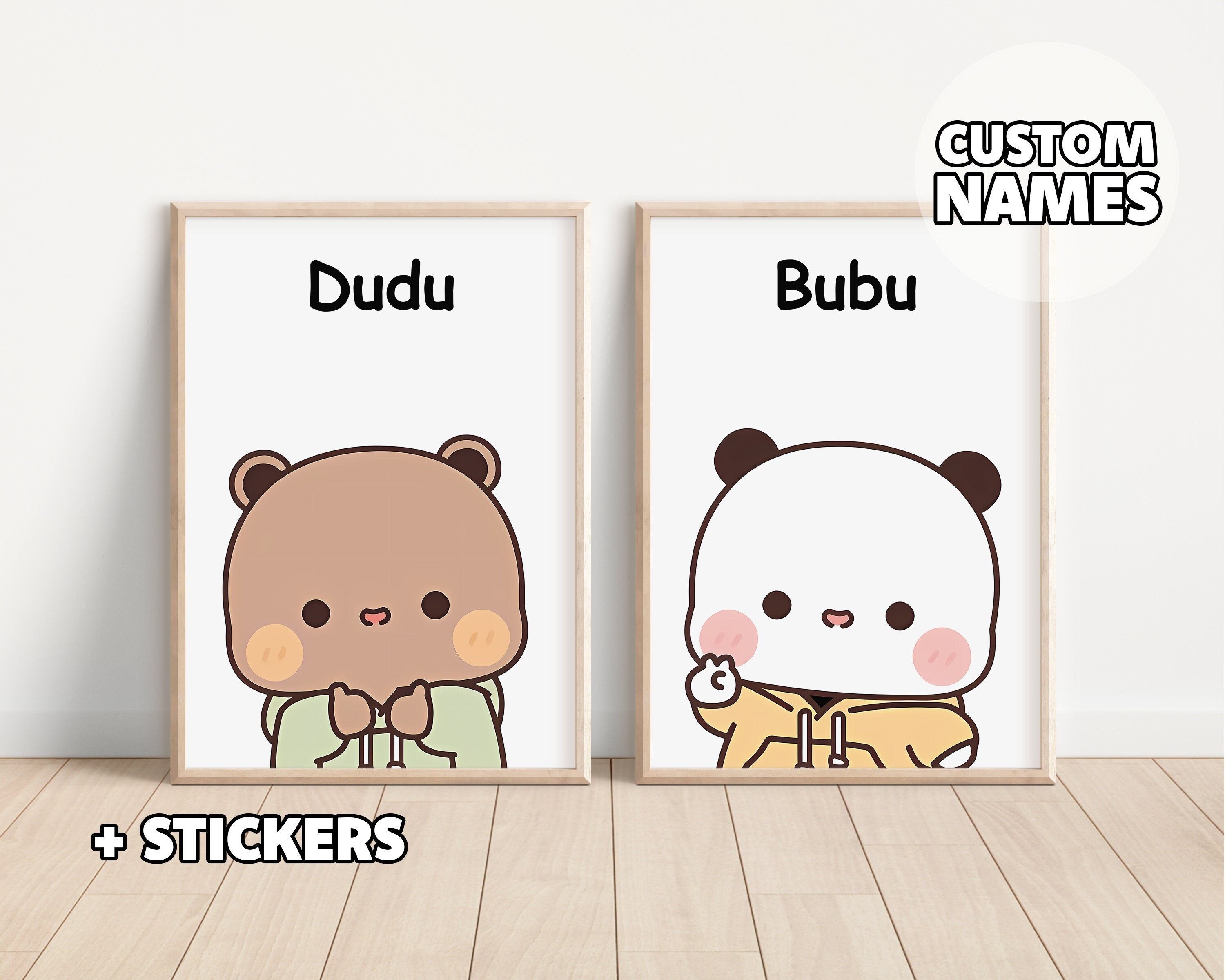2 Couple Poster Set Bubu & Dudu Poster, Anniversary Gift, Wedding Gift ...
