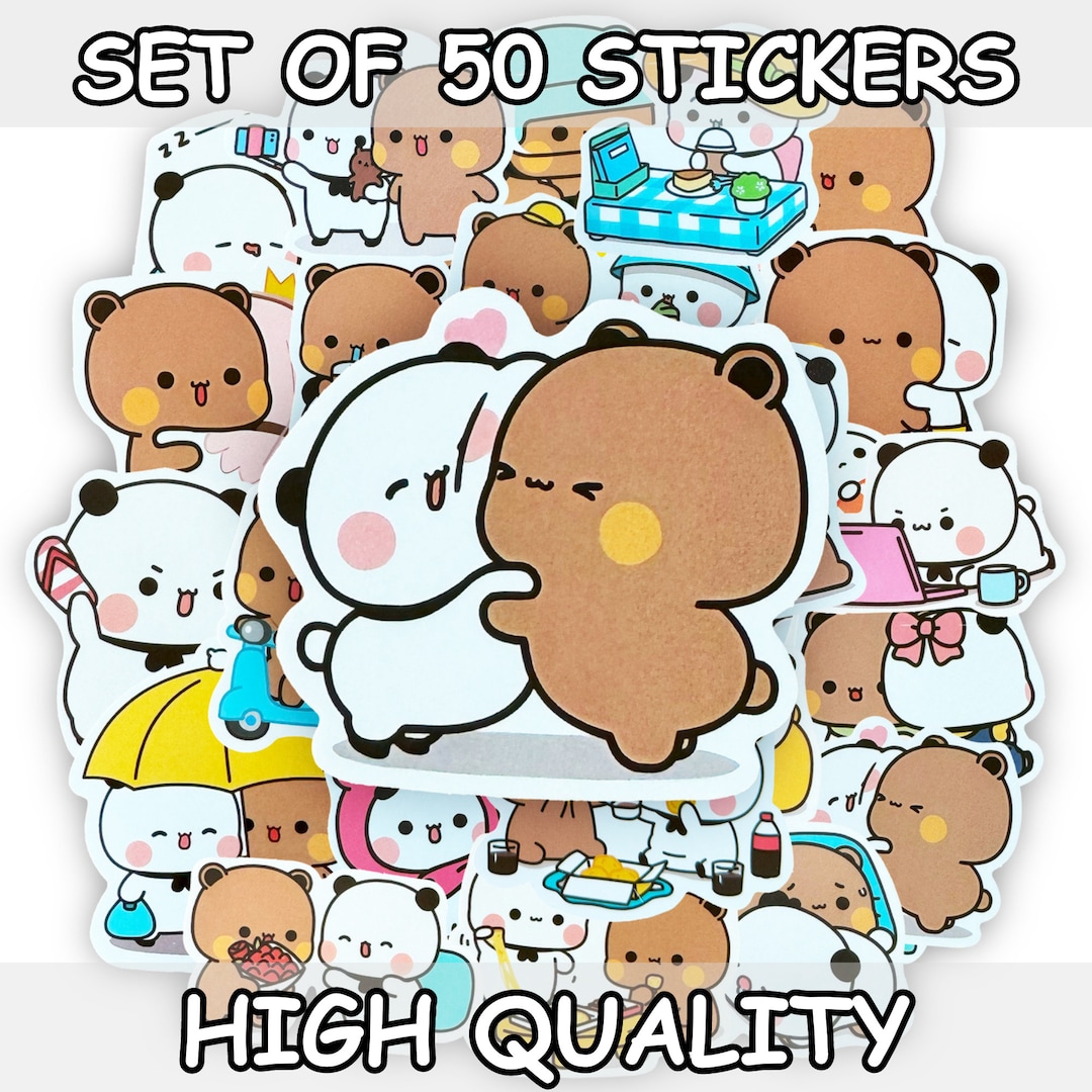 50 Dudu & Bubu Stickers - High Quality Stickers, Panda Bear, Couple ...