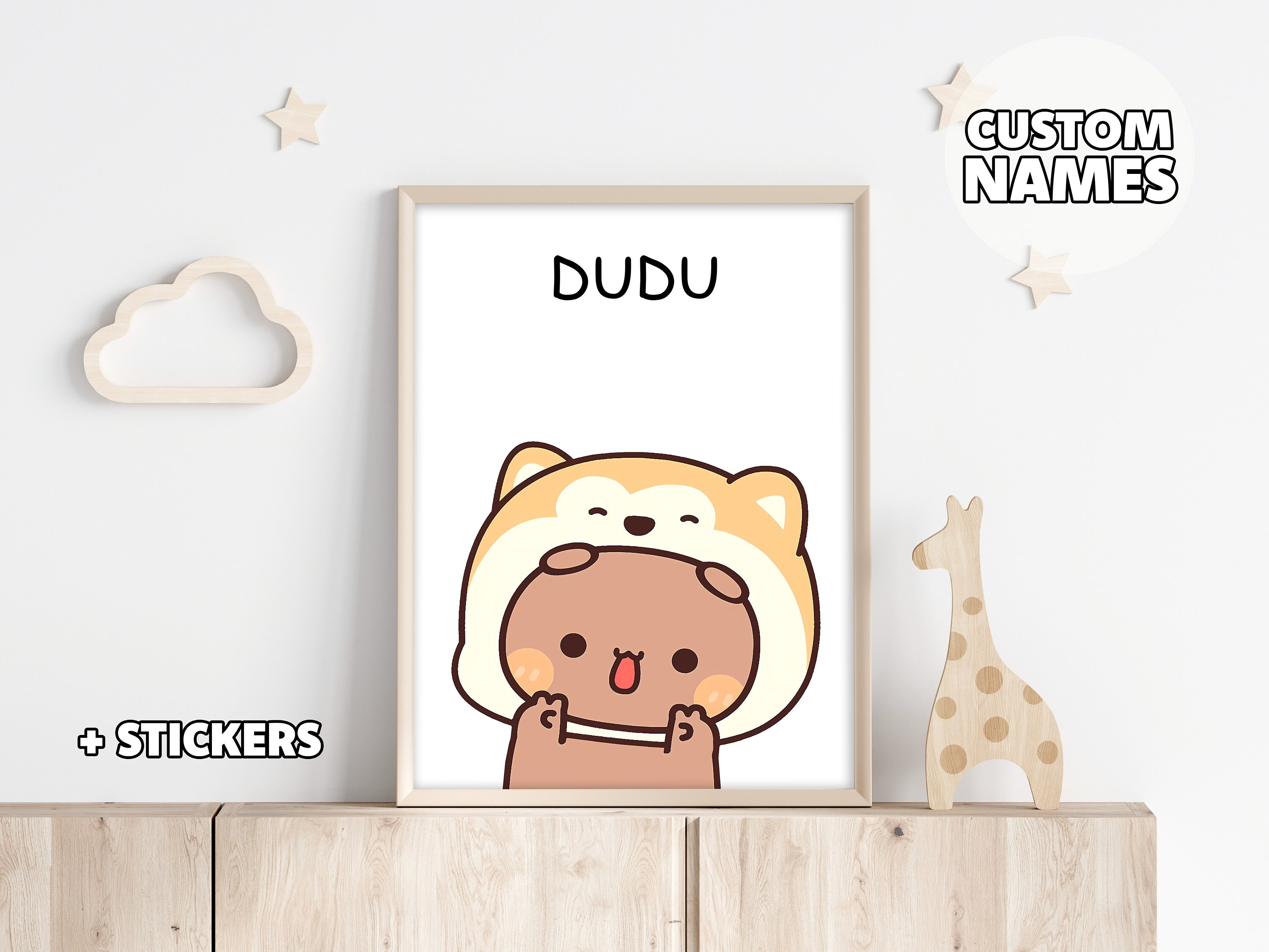 Personalized Bubu & Dudu Poster Set Couple Gift, Valentine's Gift, Your ...