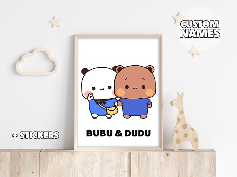 Couple Poster Dudu and Bubu Poster, Personalized Wall Art, Personalized ...