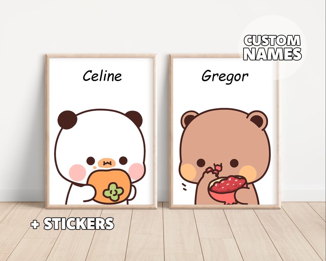 Set of 2 Custom Dudu & Bubu Poster - Funny Couple Gift, Personalized ...