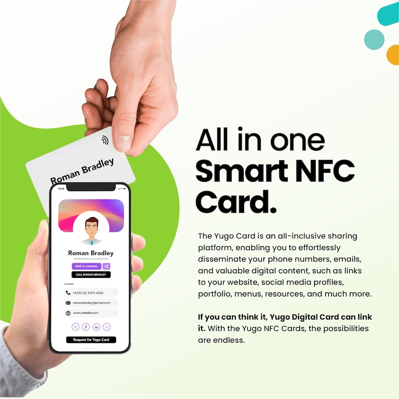 Yugo Customizable Full Metal Stainless Steel NFC Digital Business Card ...