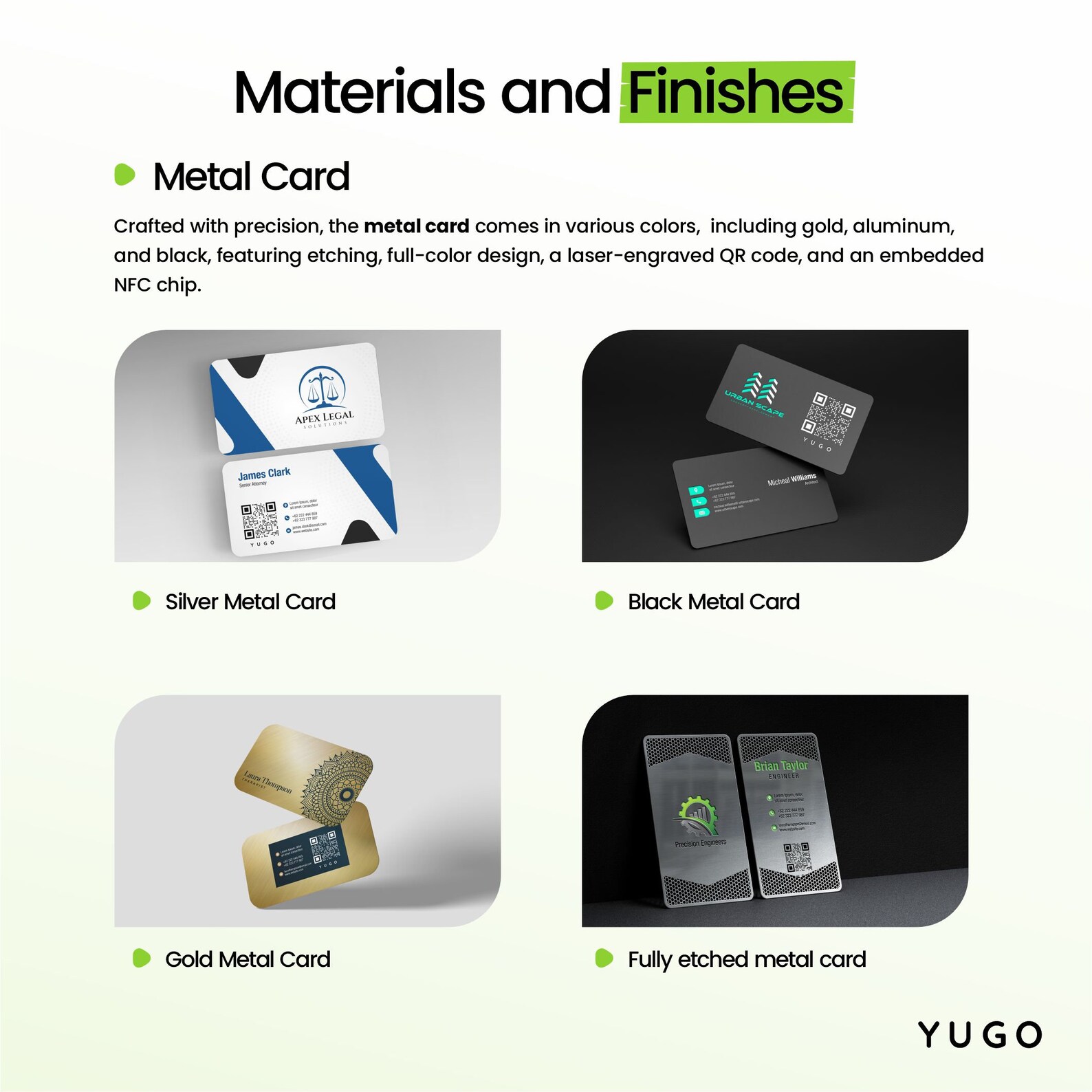 Yugo Customizable NFC Laser Precision Cut-through Full Metal Business ...