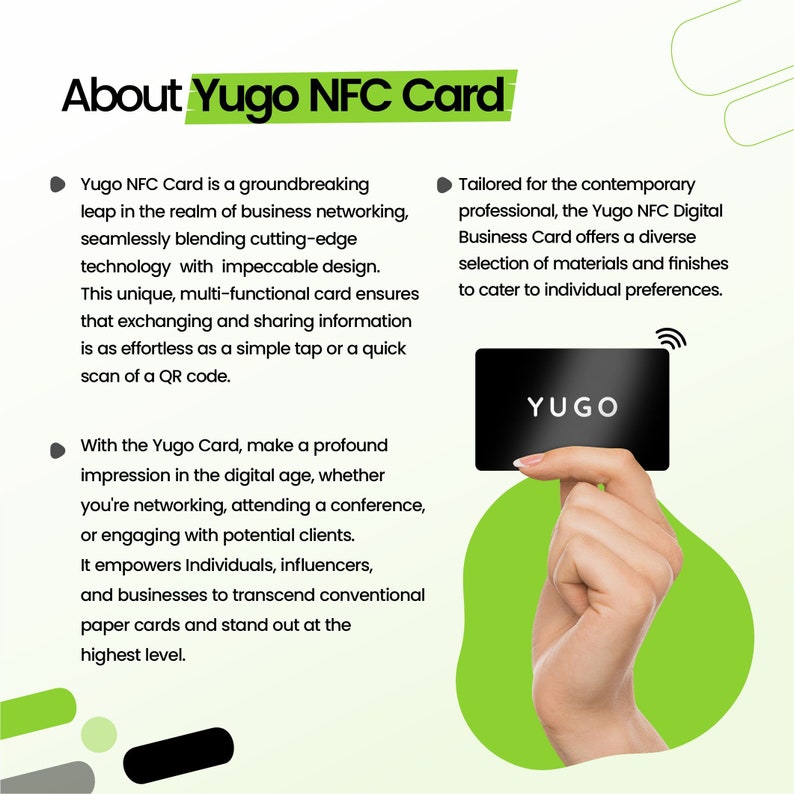 Yugo Customizable NFC Plastic Digital Business Card - Etsy