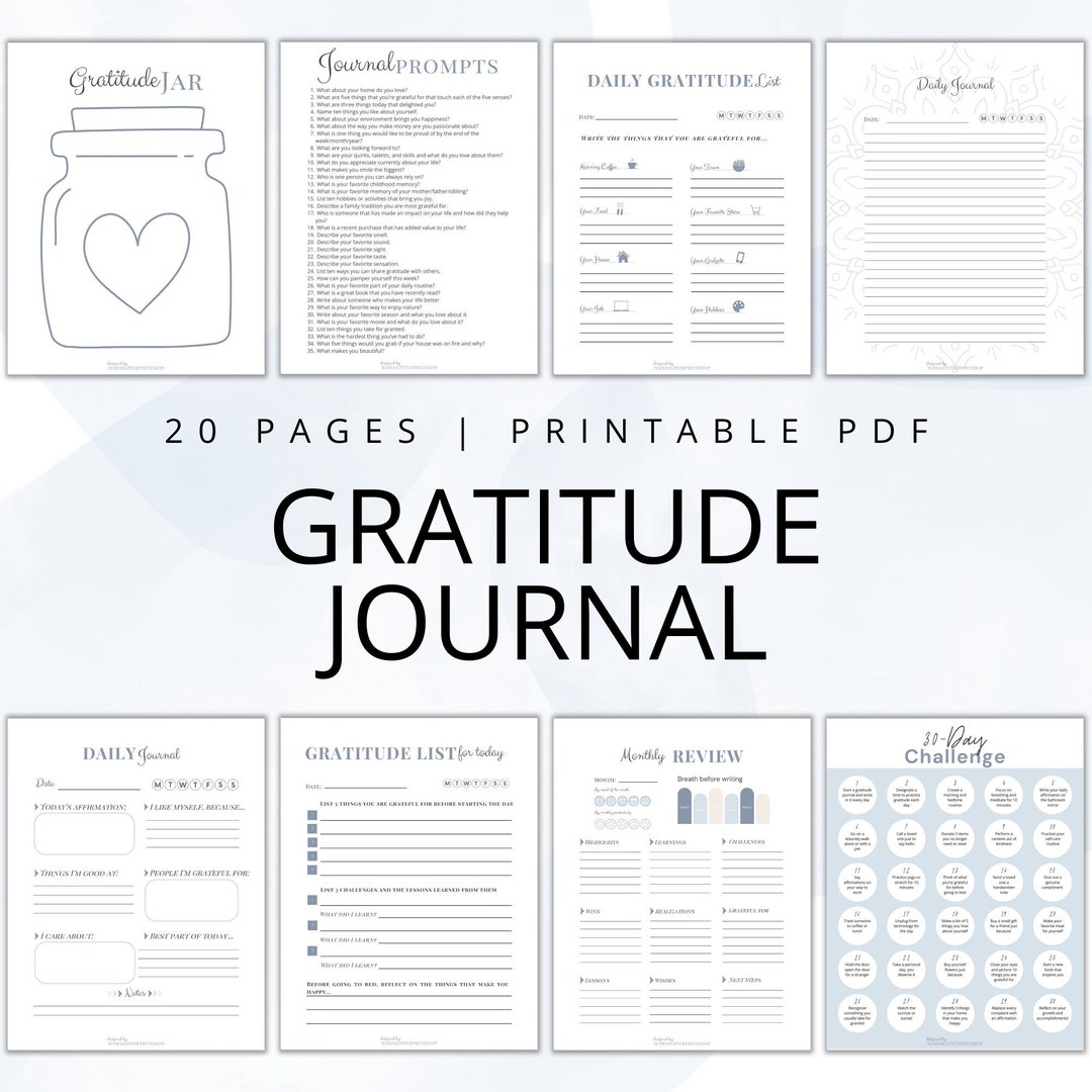 Gratitude Journal Gratitude Workbook Gratitude Printable - Etsy