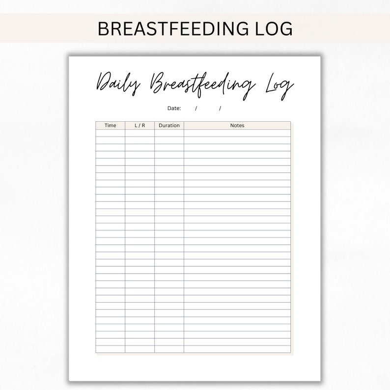 Daily Newborn Journal, Baby Care Log, Breastfeeding Log, Pumping ...