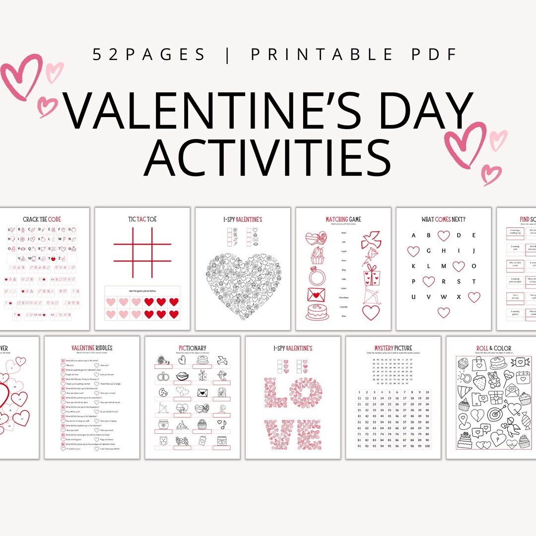 Valentine's Day Activities, Valentine's Day Printable, Games, Word ...
