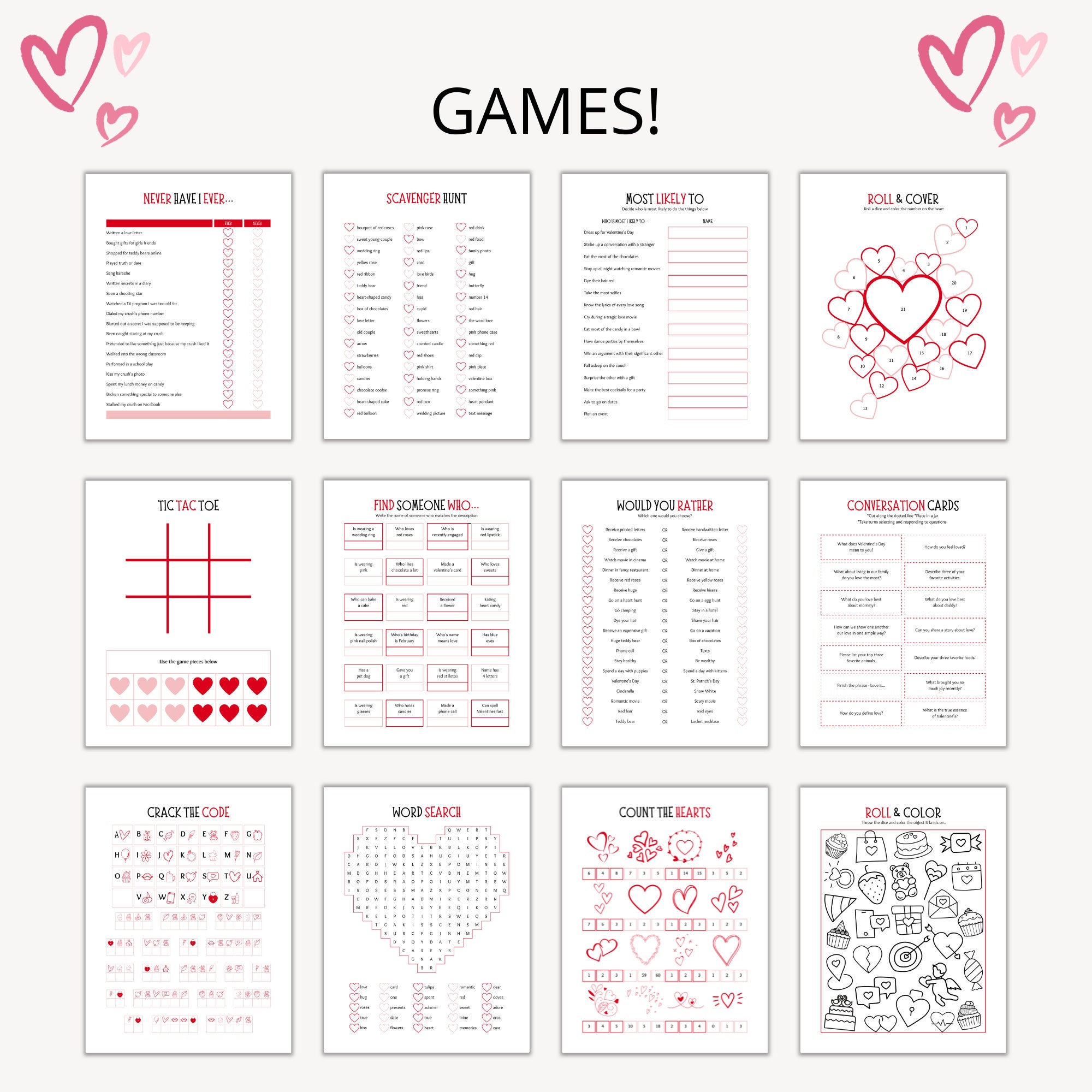 Activités pour la Saint-Valentin à imprimer pour la Saint-Valentin ...