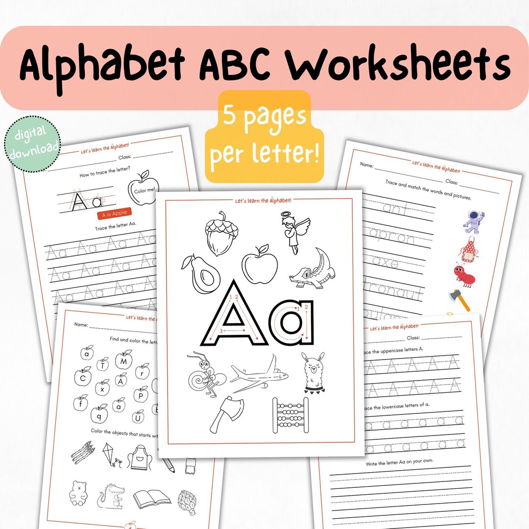 Alphabet ABC Worksheets, Letter Worksheets, Tracing Activities ...