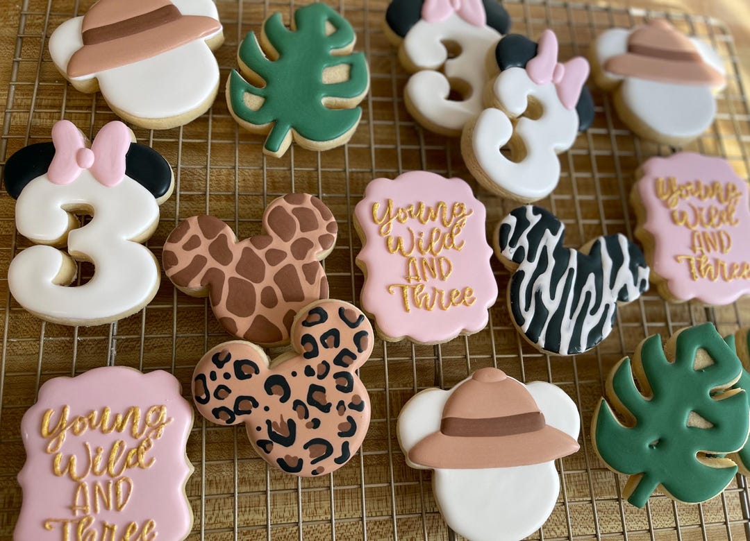 Young, Wild and Three Mickey/minnie Themed Sugar Cookies - Etsy