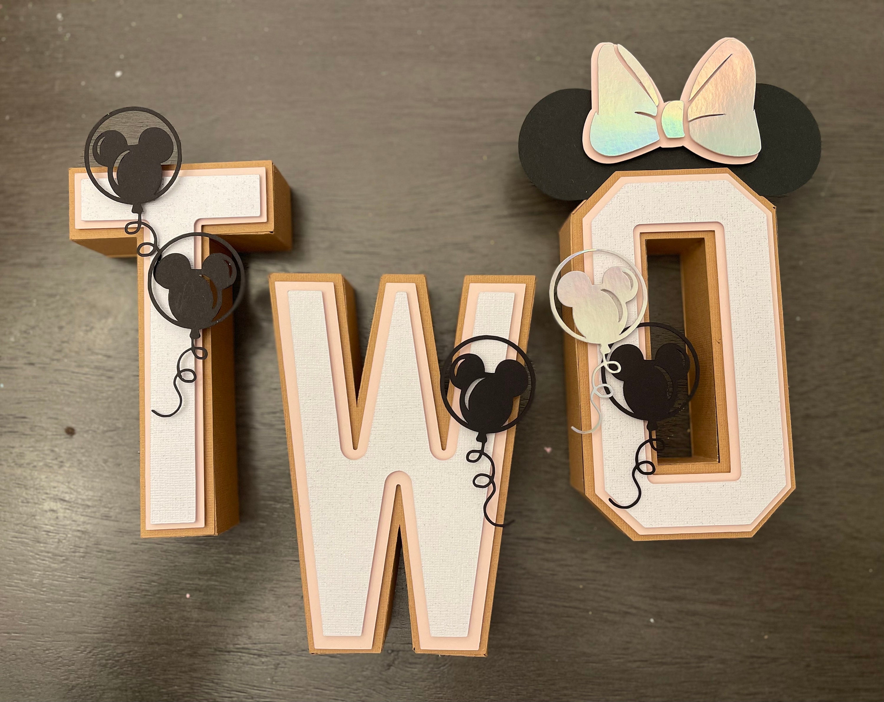 TWO Minnie Mouse Themed 3D Word Sign - Etsy