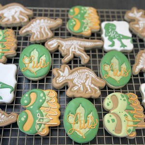 3-rex Birthday Sugar Cookies - Etsy