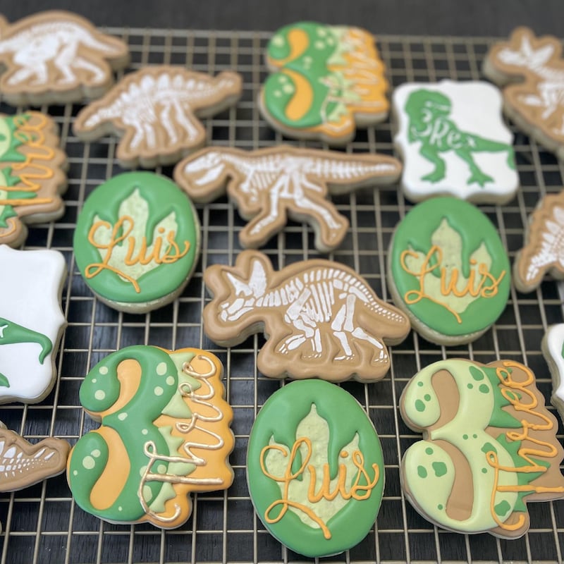 Dinosaur Cookies - Etsy