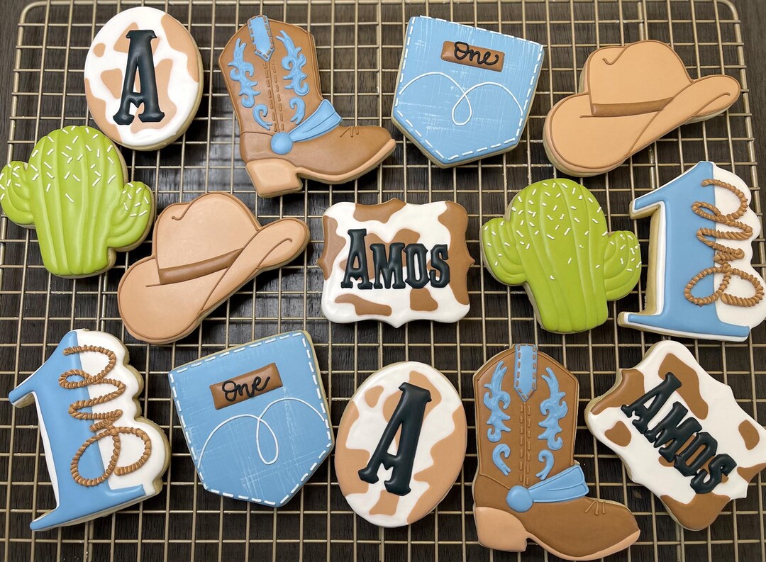 1st Rodeo/west Was One/cowboy/cowgirl Themed Sugar Cookies - Etsy