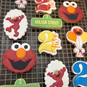 One Dozen Custom Elmo Sugar Cookies - Etsy