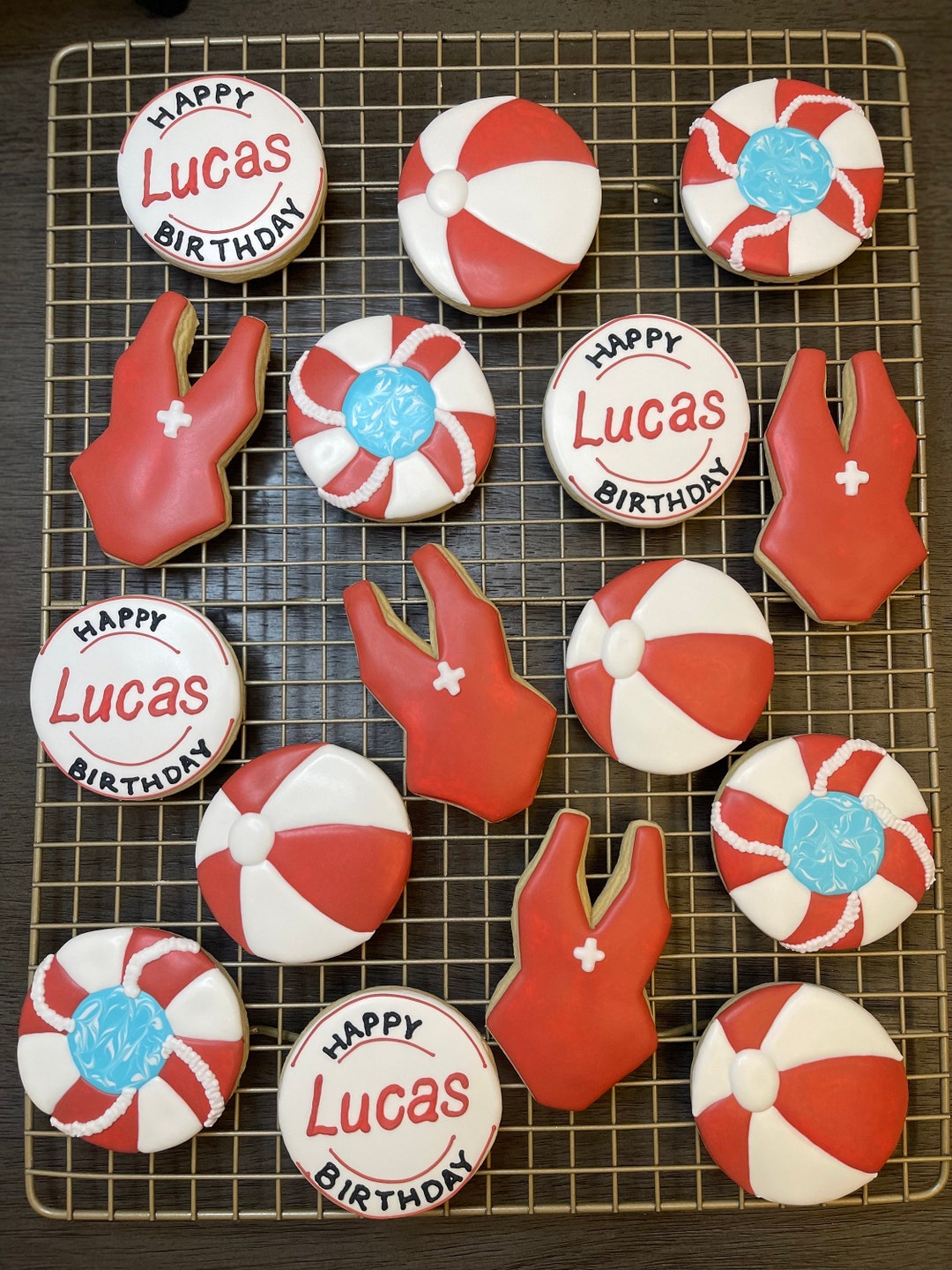 Baywatch/life Guard/pool Party Themed Sugar Cookies - Etsy