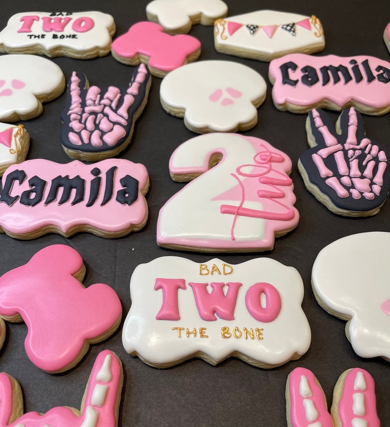Bad TWO the Bone Themed Sugar Cookies - Etsy