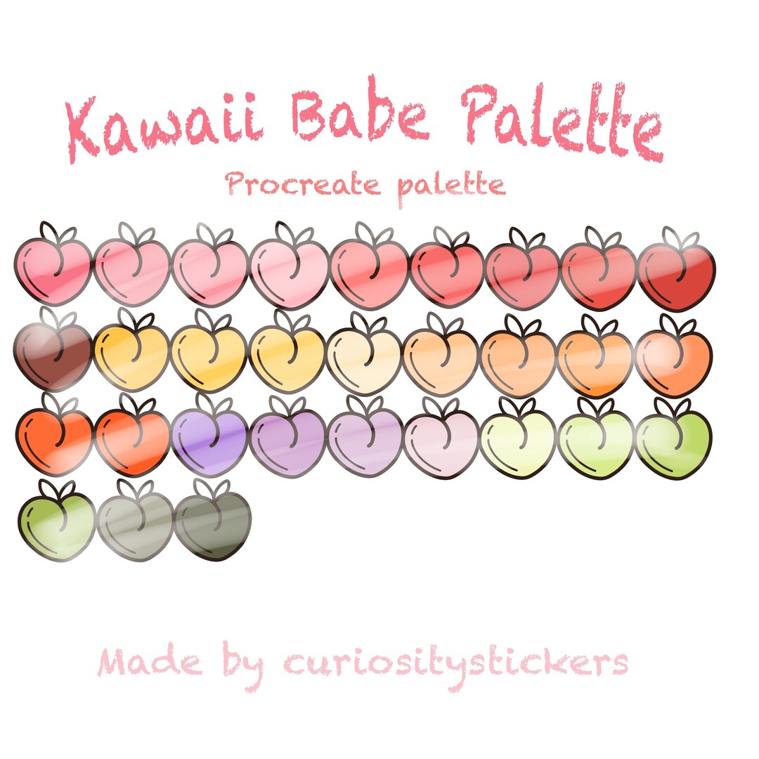 Kawaii Procreate Color Palette Pastel Color Palette Procreate Swatches 30 Swatch Palette