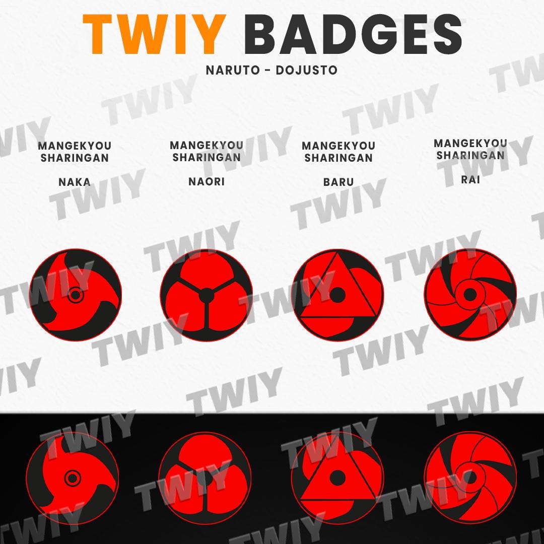 Naruto | Dojusto | Sharingan Mangekyou | Twitch Bit Badges - Etsy