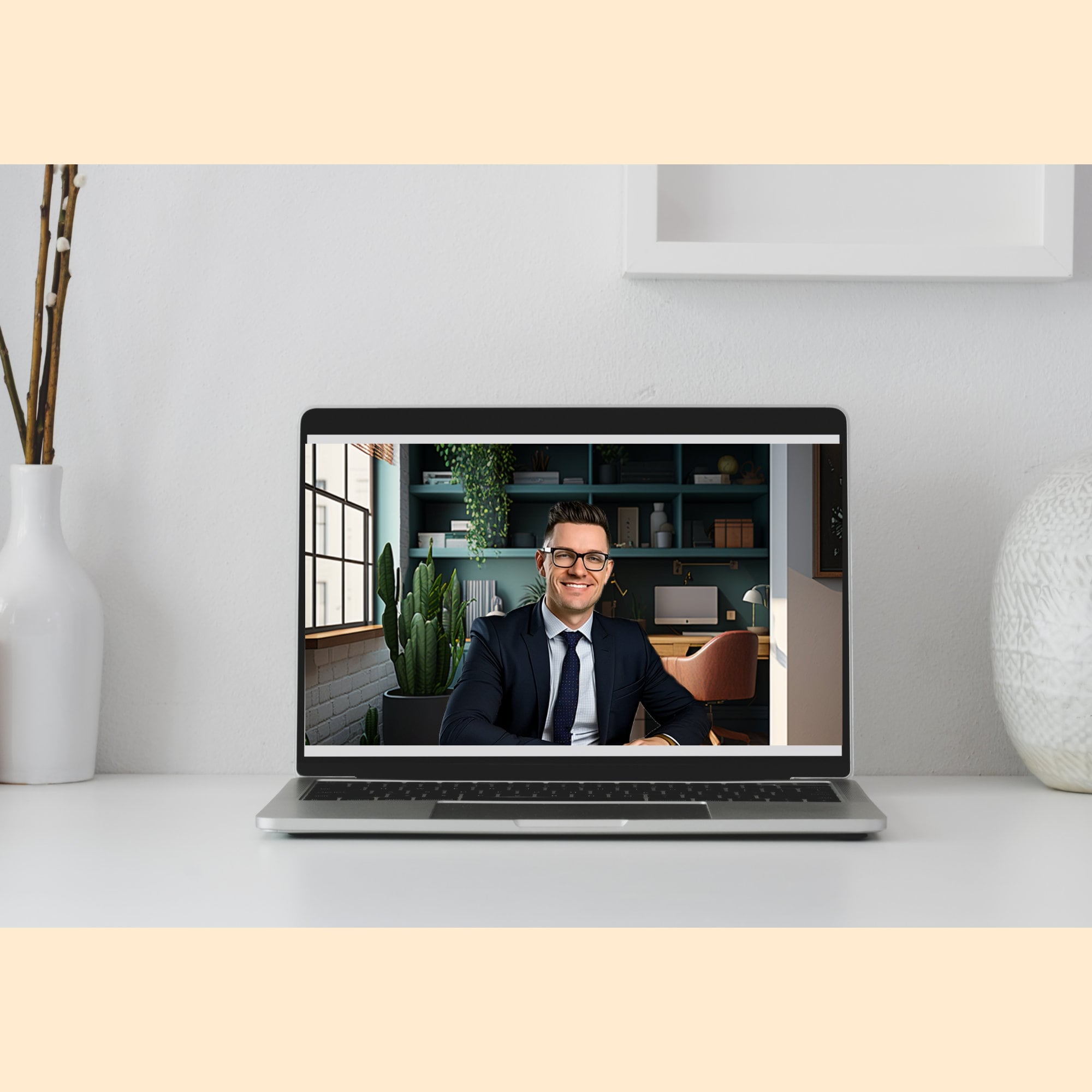 Virtual Background Home Office Dark for Zoom, Teams, Webex, Streaming ...