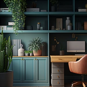 Virtual Background Home Office Dark for Zoom, Teams, Webex, Streaming ...