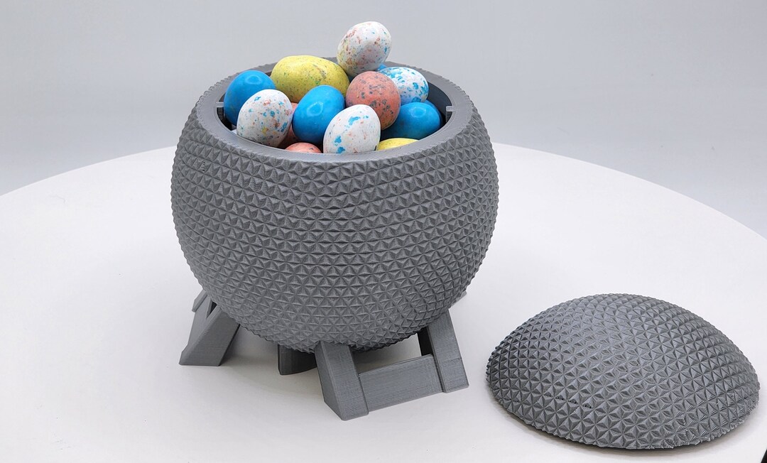 Geodesic Sphere Ball Model Cookie Jar / Candy Dish With Lid | Storage ...
