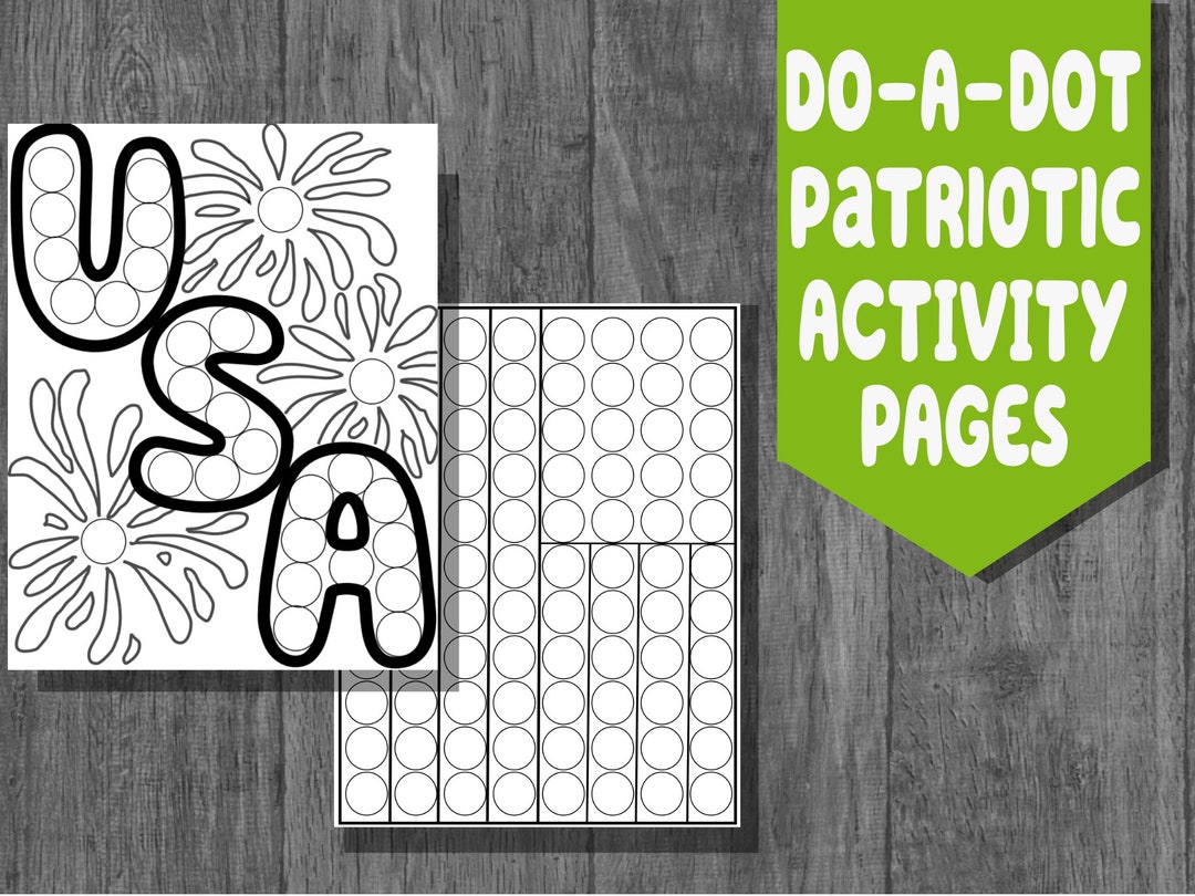 Do-a-dot Activity Patriotic Pages Memorial Day, Fourth of July Veterans ...
