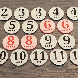 Unofficial Custom Replacement Number Pieces for Settlers of Catan Board ...