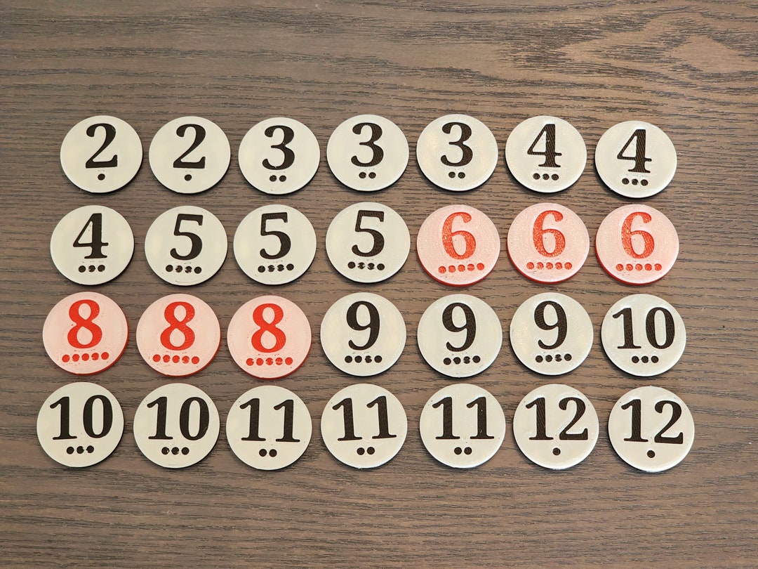 Unofficial Custom Replacement Number Pieces for Settlers of Catan Board ...
