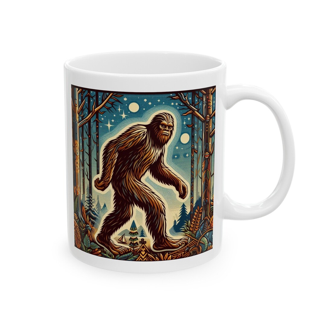 Bigfoot/sasquatch, Fun, Whimsical, Folk Art, Coffee, Tea, Colorful Mug ...
