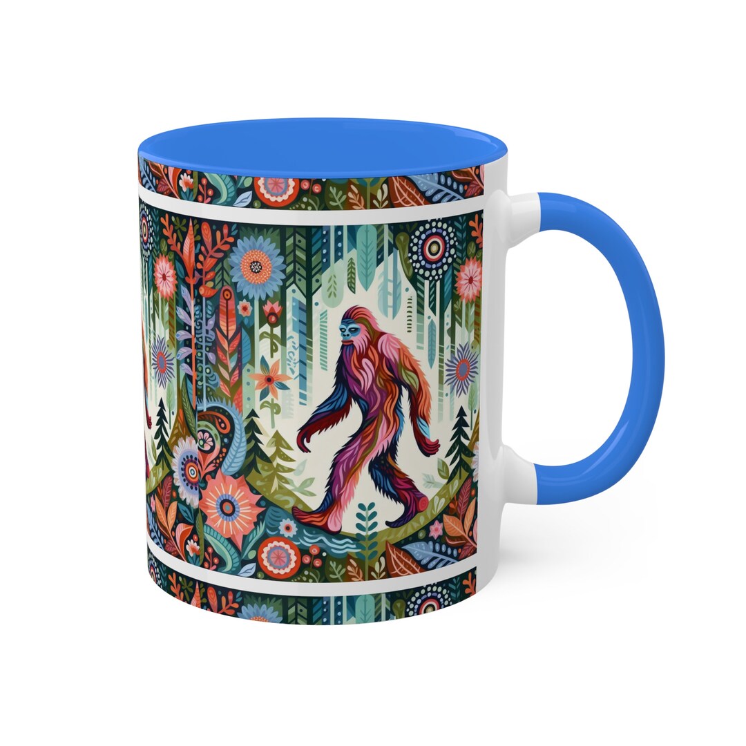 Bigfoot/sasquatch, Fun, Whimsical, Folk Art, Coffee, Tea, Colorful Mug ...