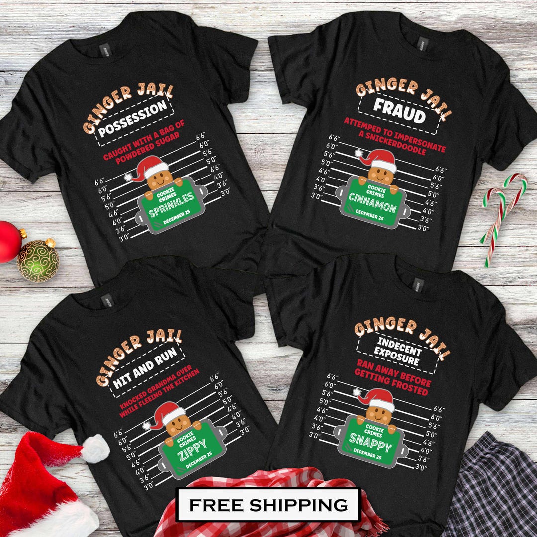 Family Christmas Shirts, Ginger Jail Shirts, Matching Christmas Inmates ...