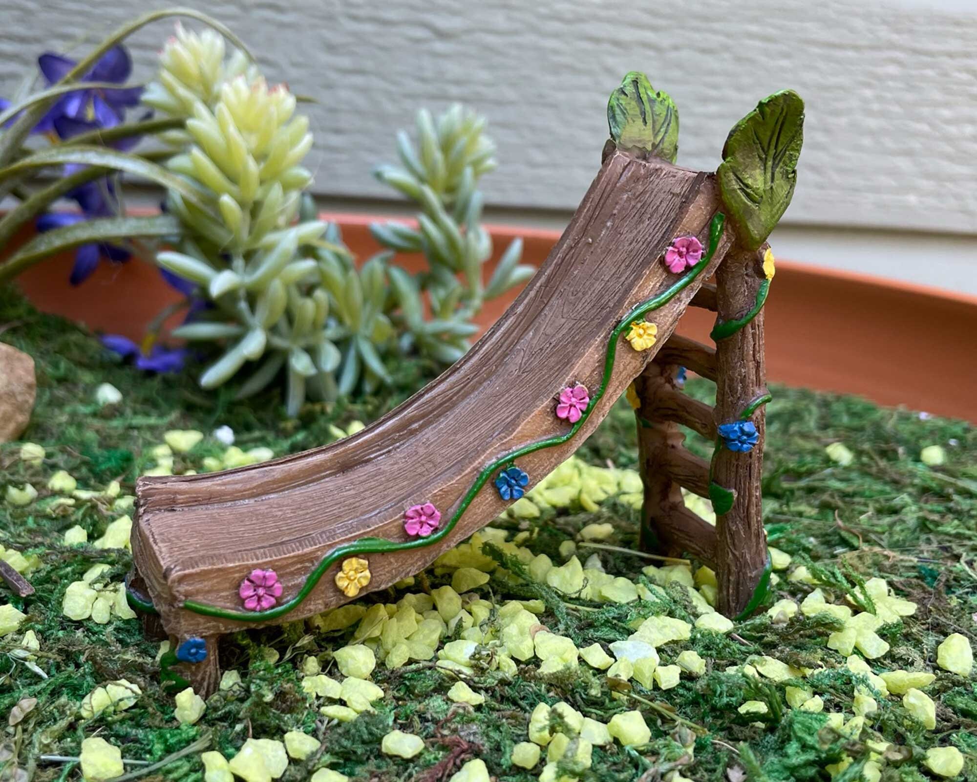 Fairy Garden Miniature Slide, Mini Dollhouse Fairy Playground Slide ...