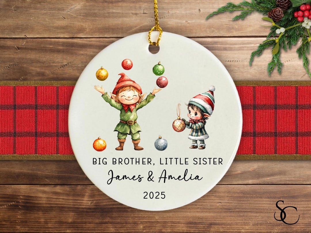 Big Brother Little Sister Ornament, Personalized Brother and Sister ...