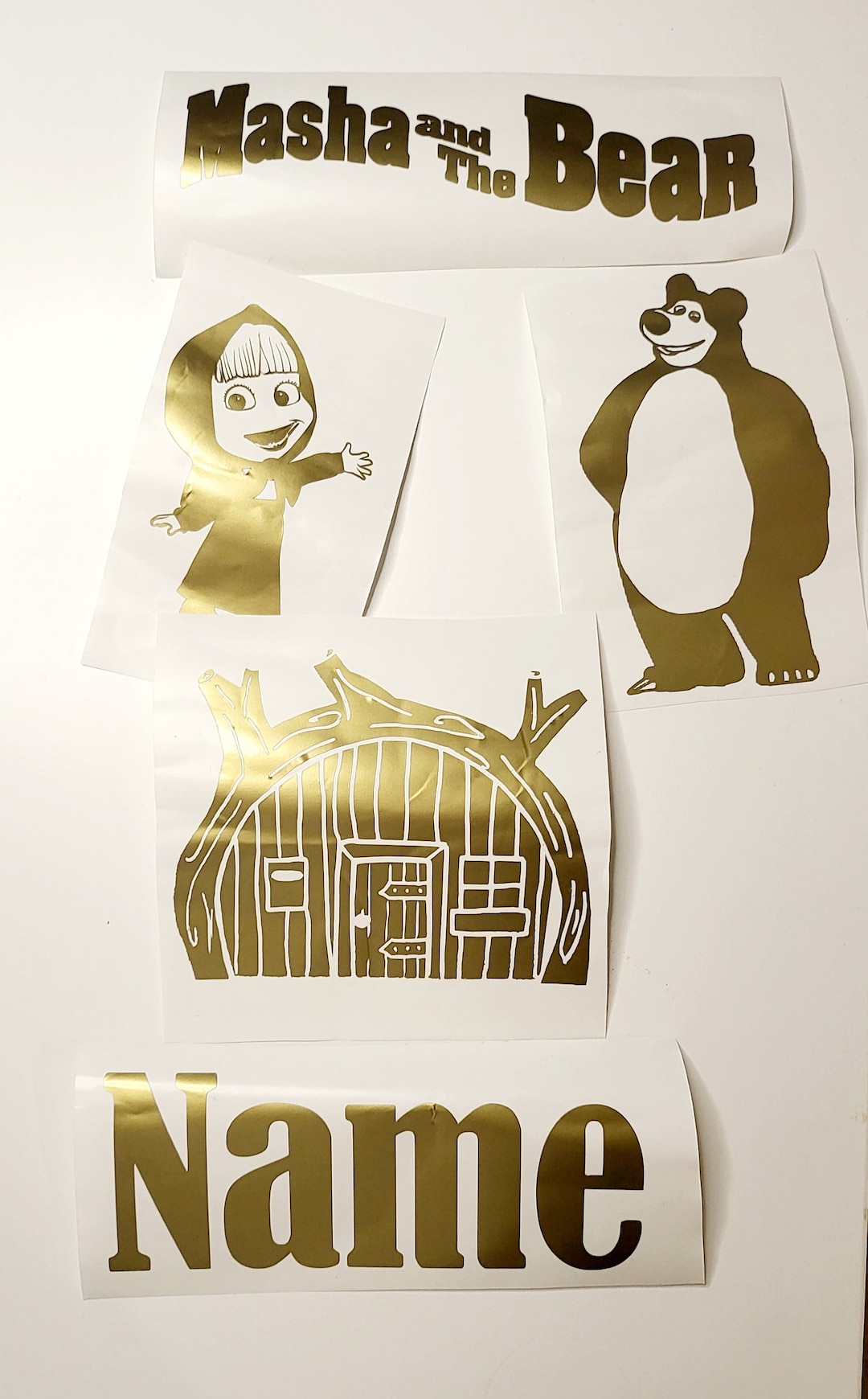 Masha and the Bear Themed Personalised Balloon Vinyl Decal Stickers Set ...