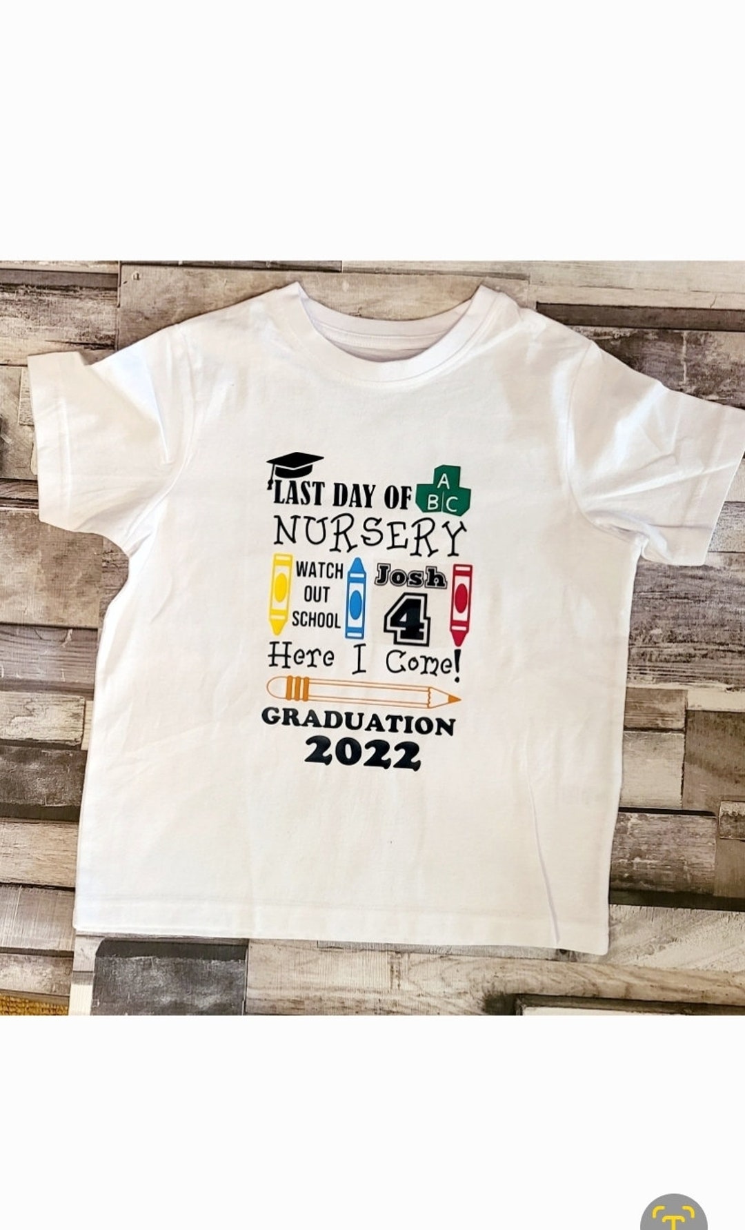 Nursery Pre School Leavers Graduation Personalised Tshirt - Etsy