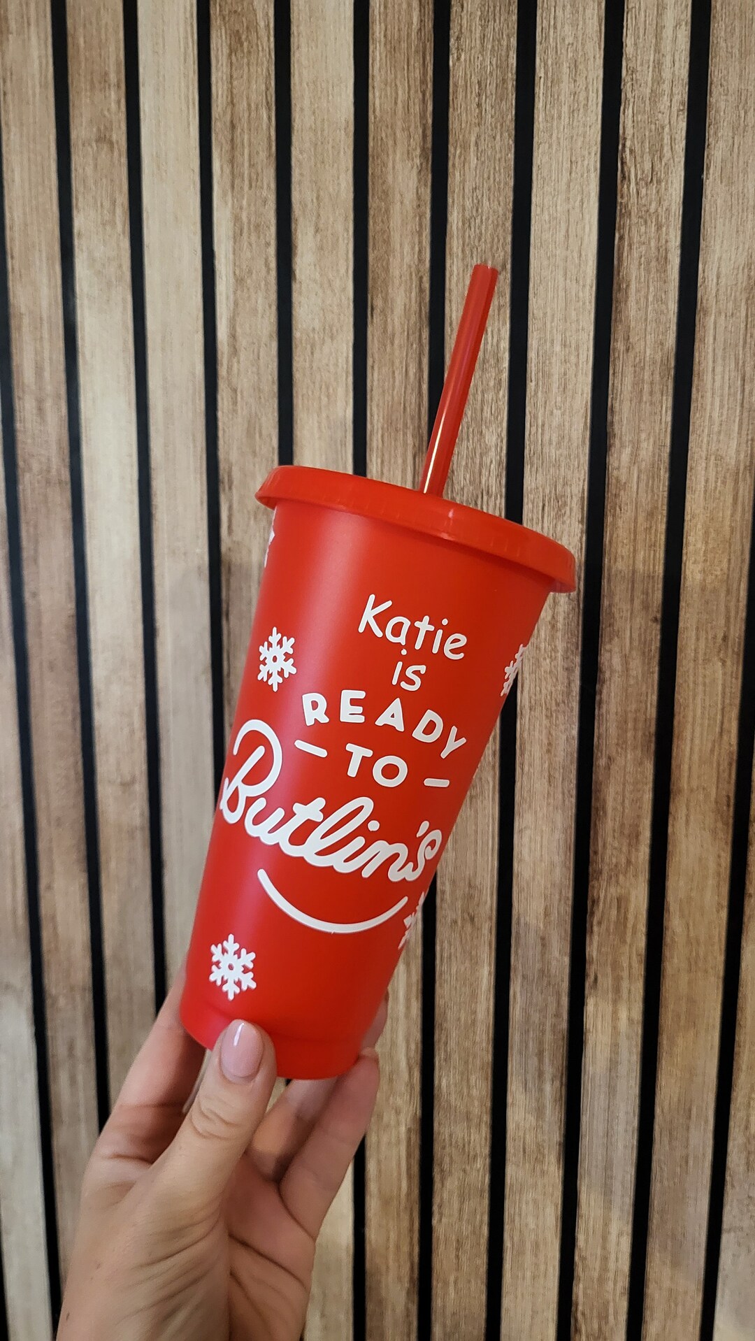 Christmas Butlins Themed Personalised Red Cold Cup - Etsy UK