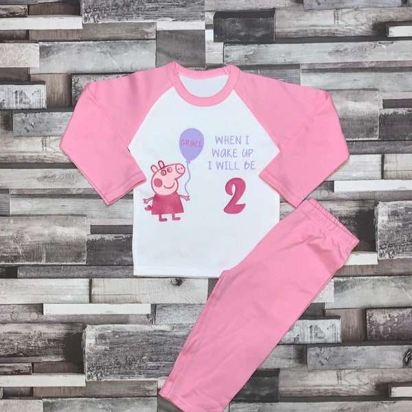 Personalised Birthday Pyjamas Peppa Pig - Etsy UK