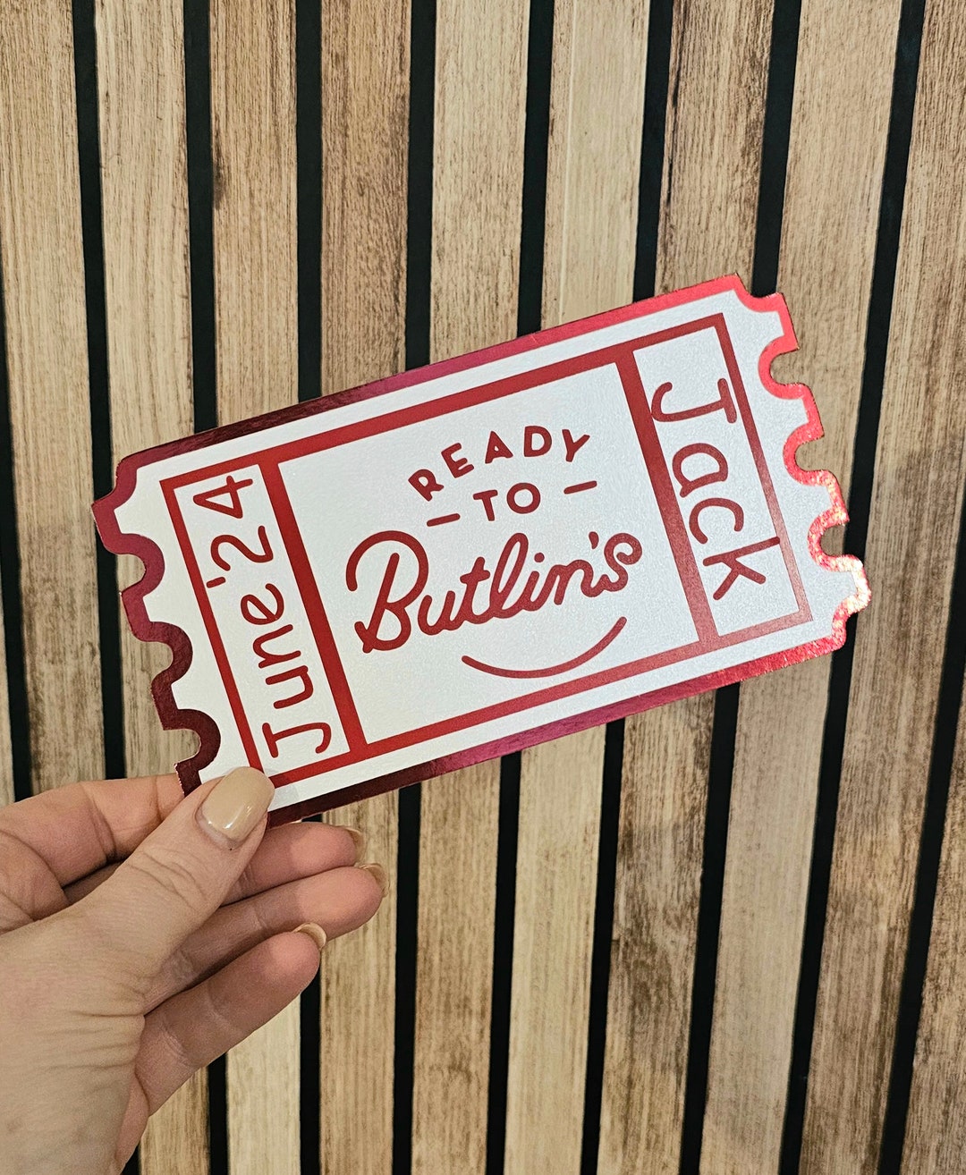 Ready to Butlins Personalised Ticket - Etsy