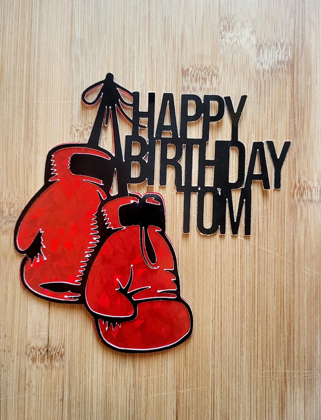 Boxing Themed Personalised Cake Topper - Etsy