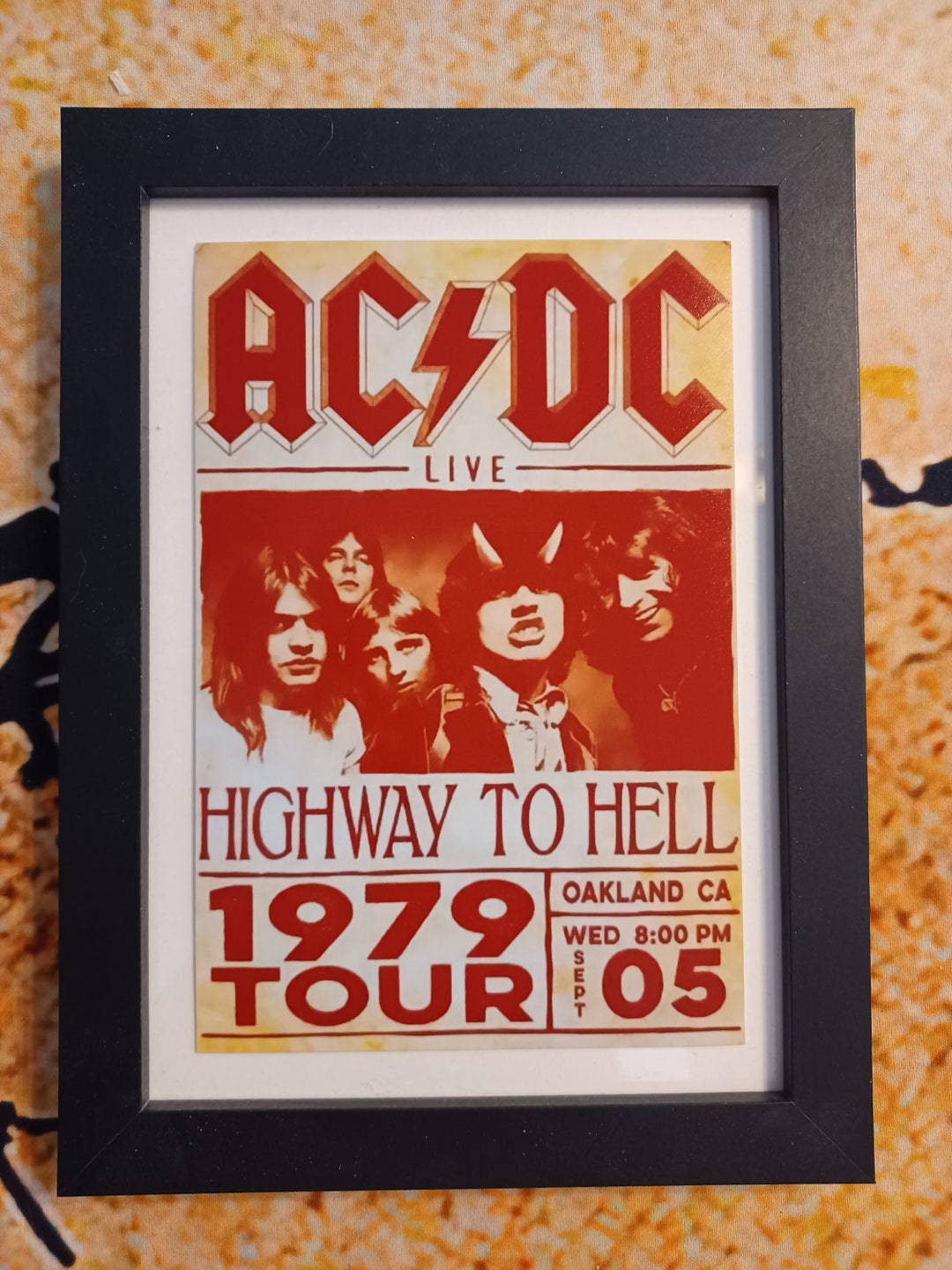 Framed Mini Concert Poster Classic Rock AC/DC Highway to He'll US Tour ...