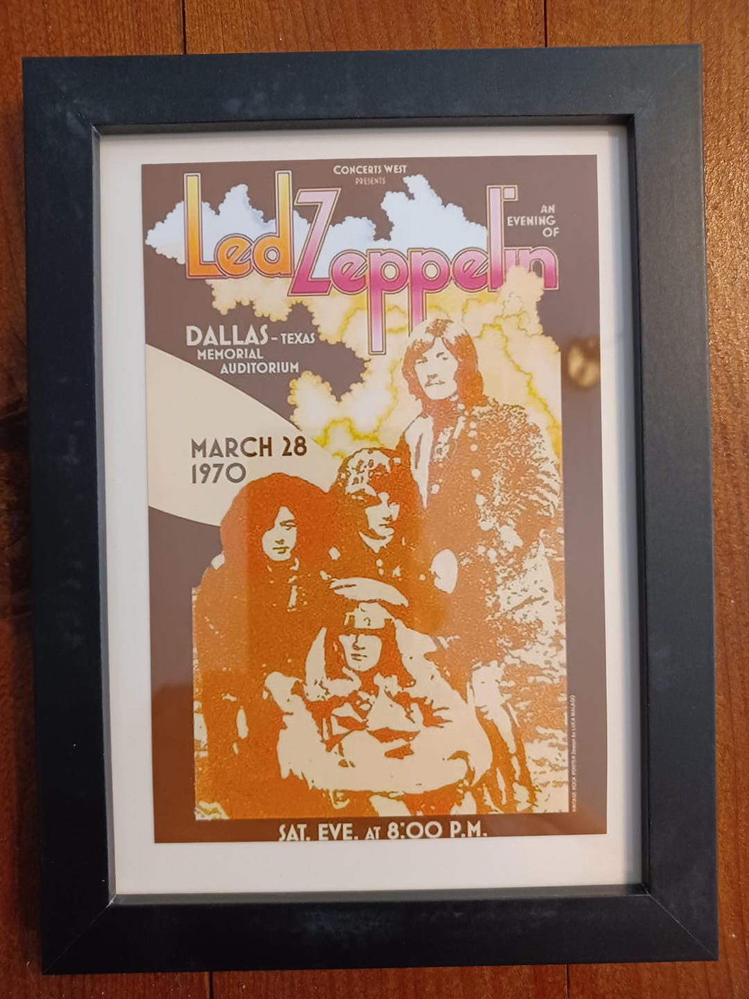 Framed Mini Concert Poster Led Zeppelin Dallas Texas 1970 With FREE ...