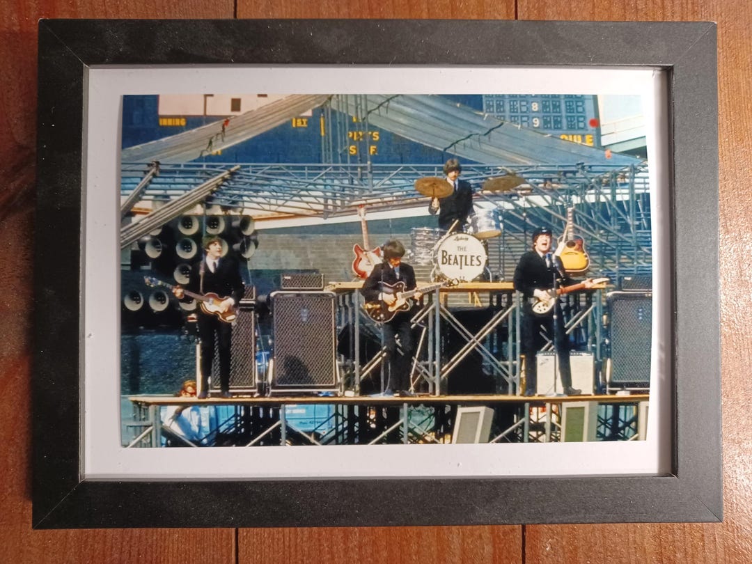 Framed Mini Concert Re-print the Beatles Comiskey Park Chicago With ...